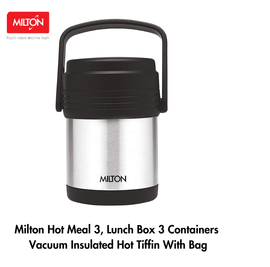 Milton Thermosteel Hot Meal 3 Lunch Box 3 Containers | Vacuum Insulated ...
